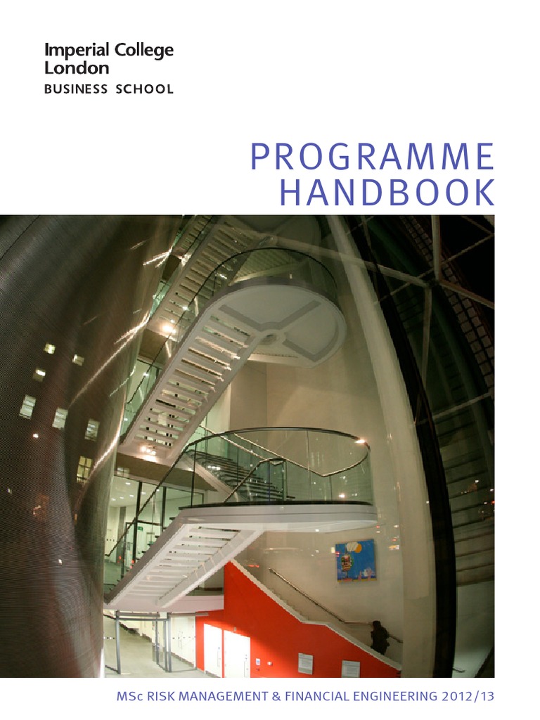 MSC RMFE Programme Handbook 2012-13 | PDF | Financial Modeling | Probability Distribution