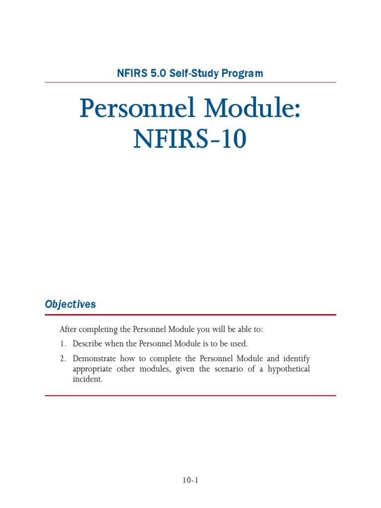 Nfirs Module 10 Personnel | PDF | Fire Sprinkler System | Ambulance