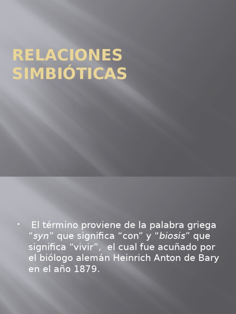 Relaciones Simbióticas | PDF | Parasitismo | Simbiosis