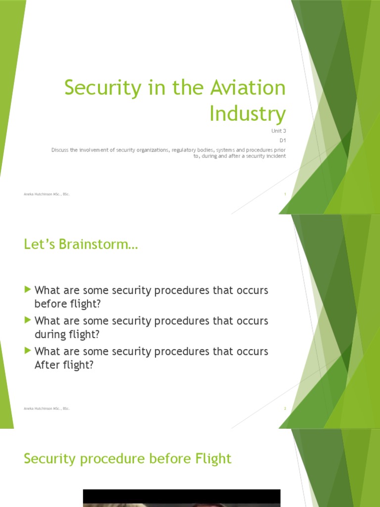 Unit 3 Security in the Aviation Industry Lesson 3 Week 10 | Aircraft ...