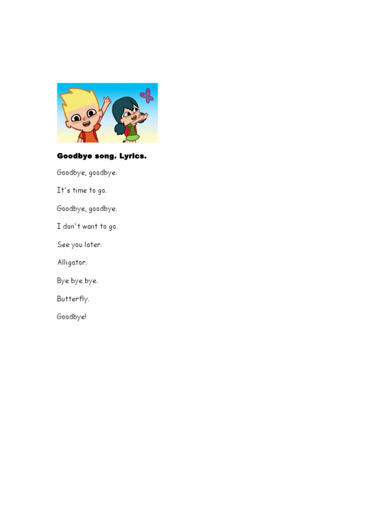Goodbye Song | PDF | Language Arts & Discipline | Art