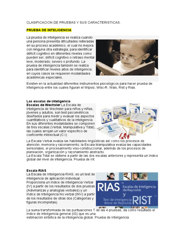 Pruebas Psicológicas: Inteligencia y Personalidad | PDF | Sicología | Memoria