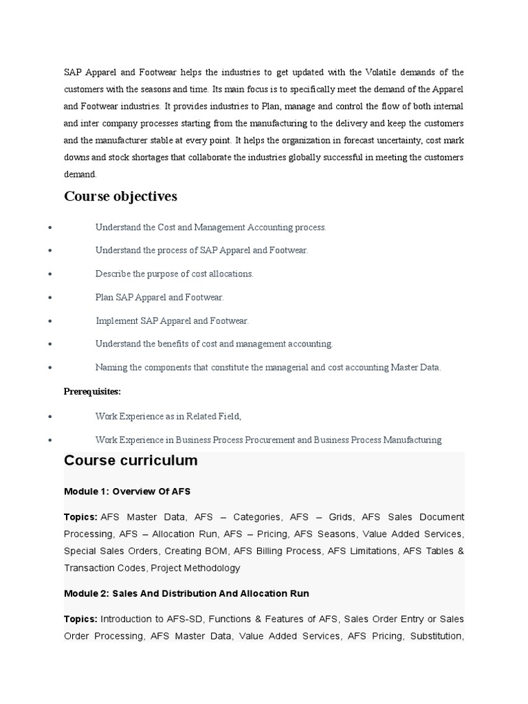 Sap Afs Module | PDF | Management Accounting | Business Process