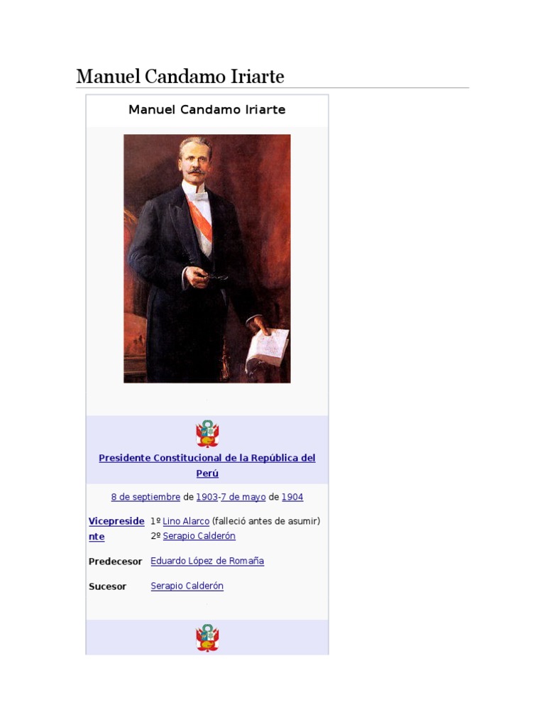 Manuel Candamo 2 | PDF | Perú | Gobierno