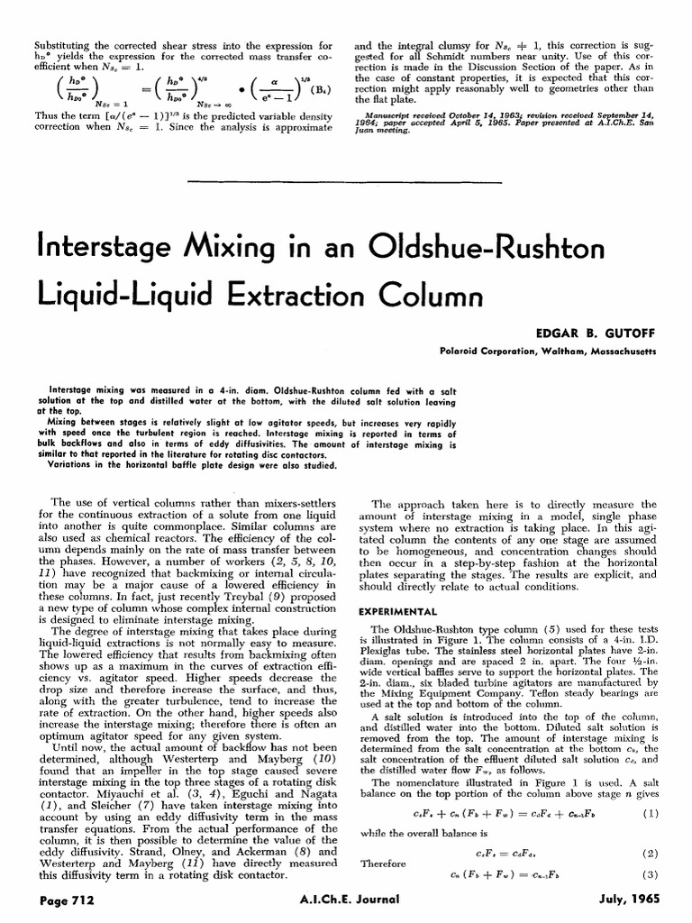 Articulo - Interstage Mixing in An Oldshue Rushton LLE Column ...