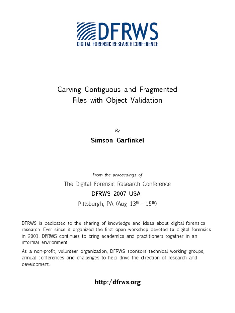 Carving Contiguous and Fragmented Files With Object Validation | PDF ...