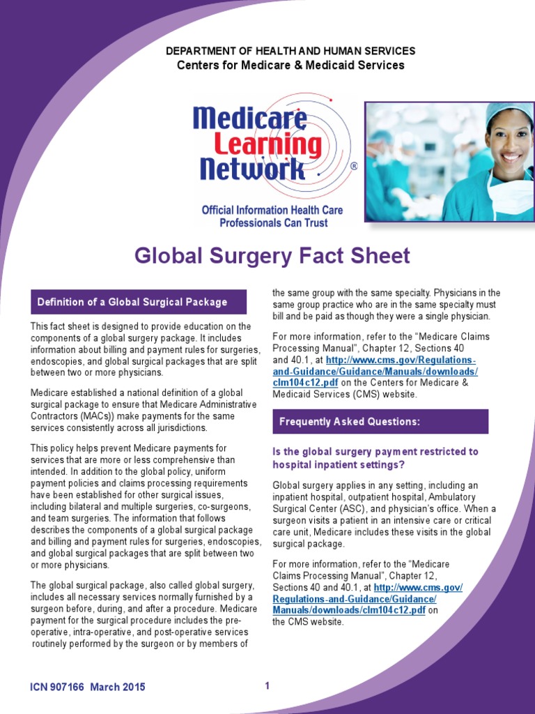 Global Surgery Fact Sheet: Centers For Medicare & Medicaid Services ...