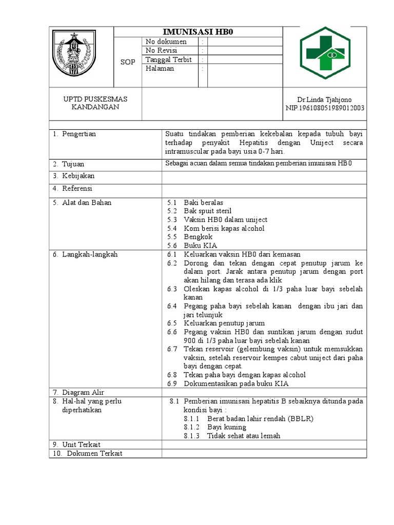 SOP Imunisasi HB0 | PDF