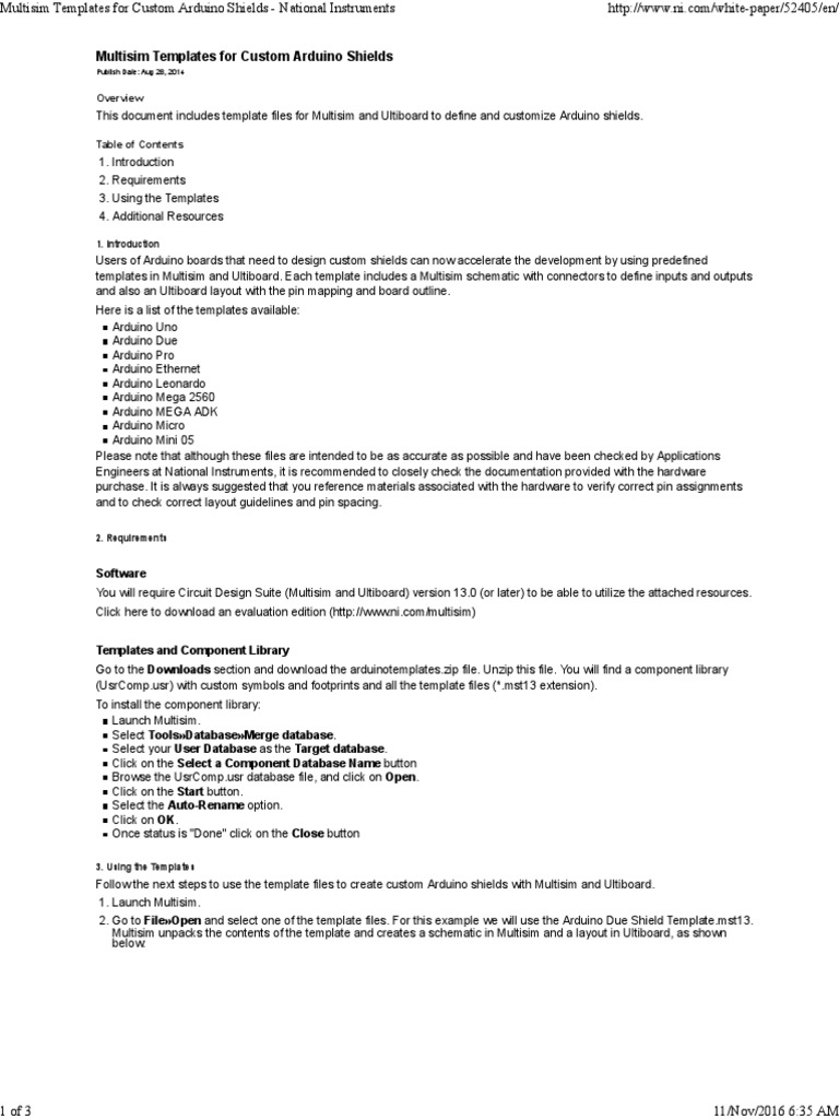 Multisim Templates For Custom Arduino Shields - National Instruments ...