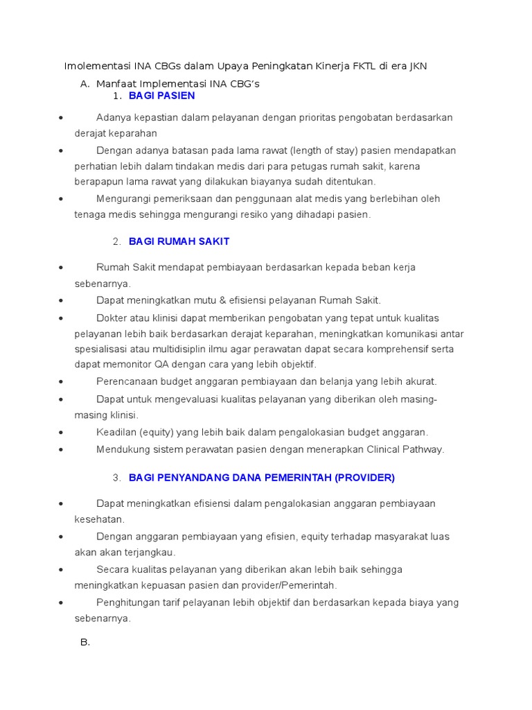 Manfaat Ina Cbgs | PDF