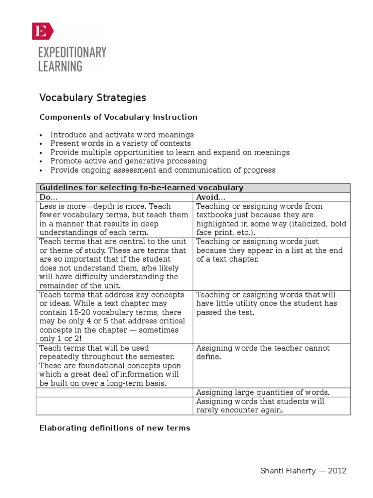 Vocabulary Strategies | PDF | Reading Comprehension | Vocabulary
