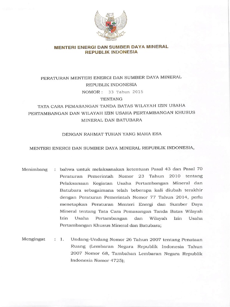 Tata Cara Pemasangan Tanda Batas WIUP PDF | PDF