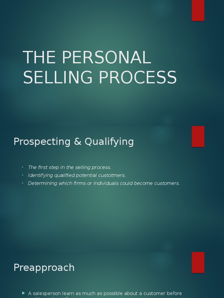 The Personal Selling Process | PDF