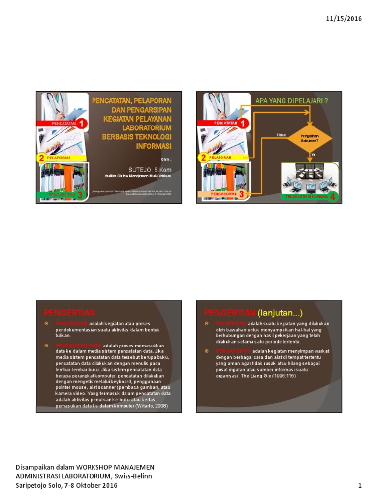 Pencatatan Pelaporan Dan Pengarsipan Laboratorium | PDF