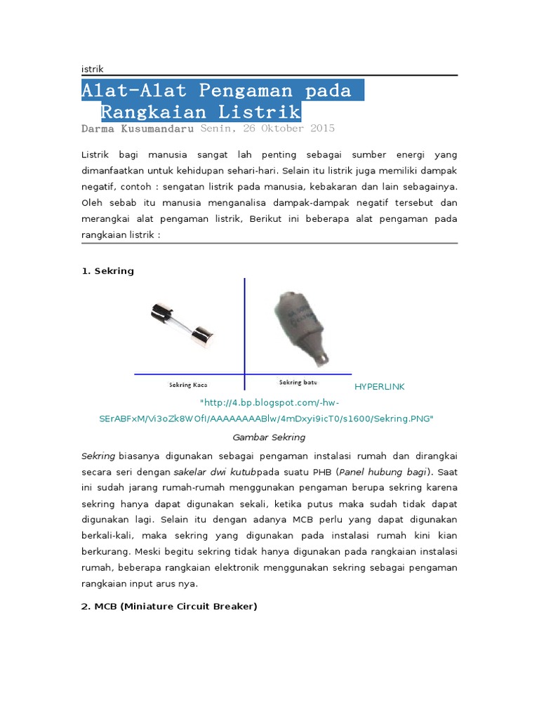 Alat Pengaman Listrik | PDF