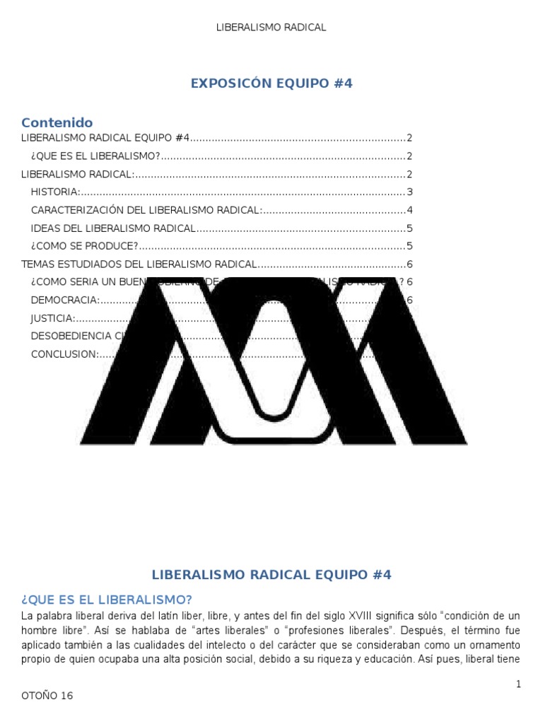 Liberalismo Radical | PDF | Radicalismo (Histórico) | Teorías sociológicas