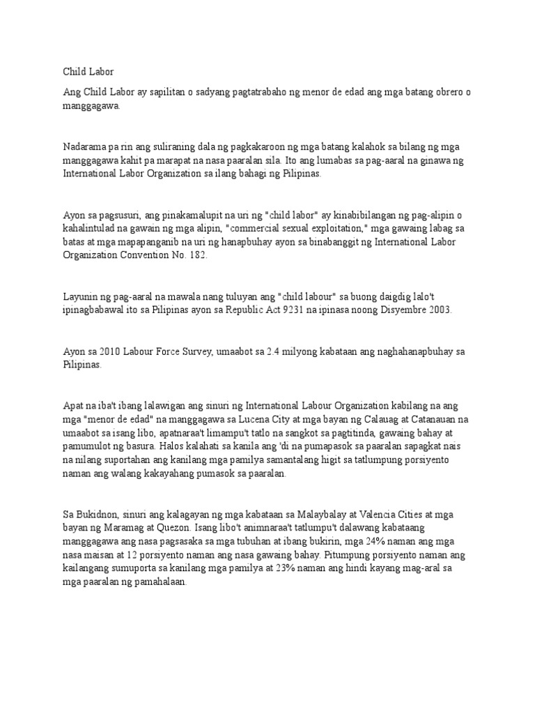 Child Labor | PDF