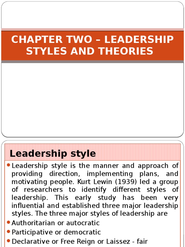 Chapter Two - Leadership Styles and Theories | PDF | Servant Leadership ...