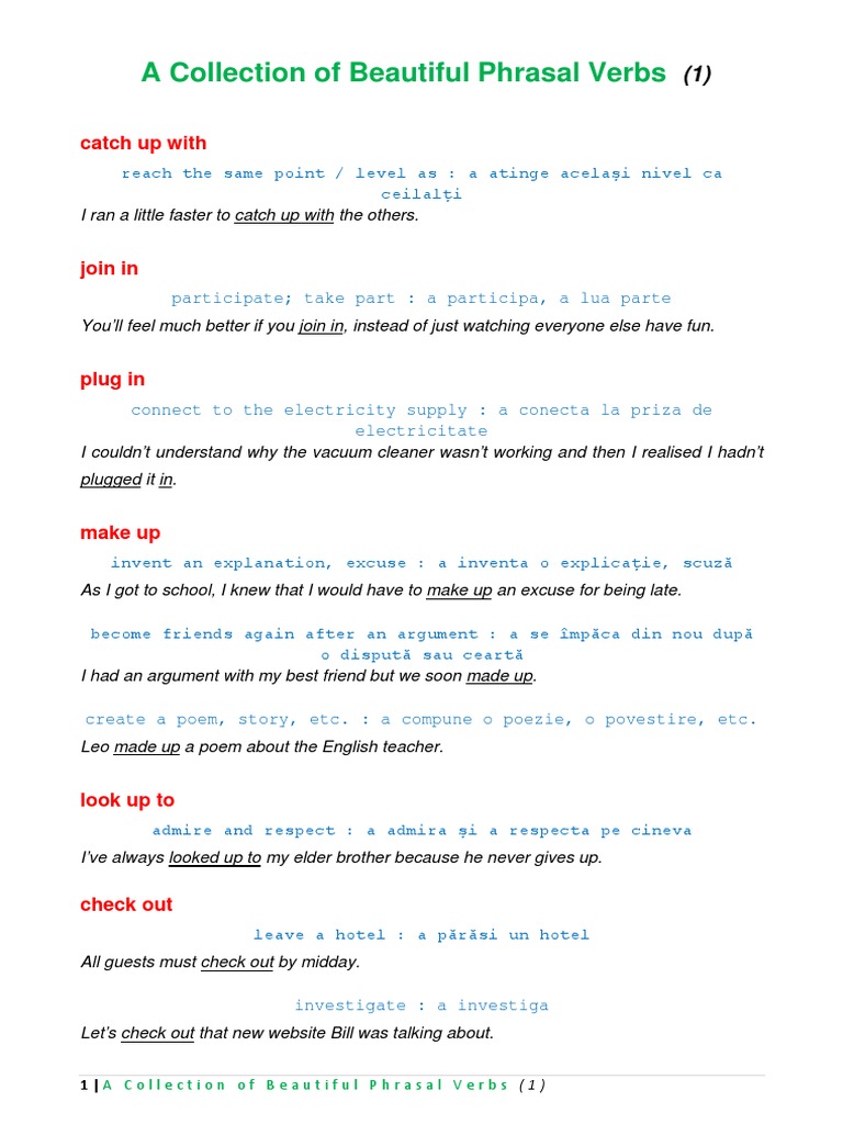 A Collection of Beautiful Phrasal Verbs 1 PDF | PDF