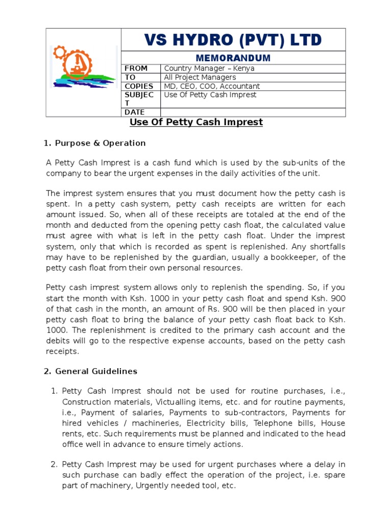 Cash Imprest | Download Free PDF | Business | Economies