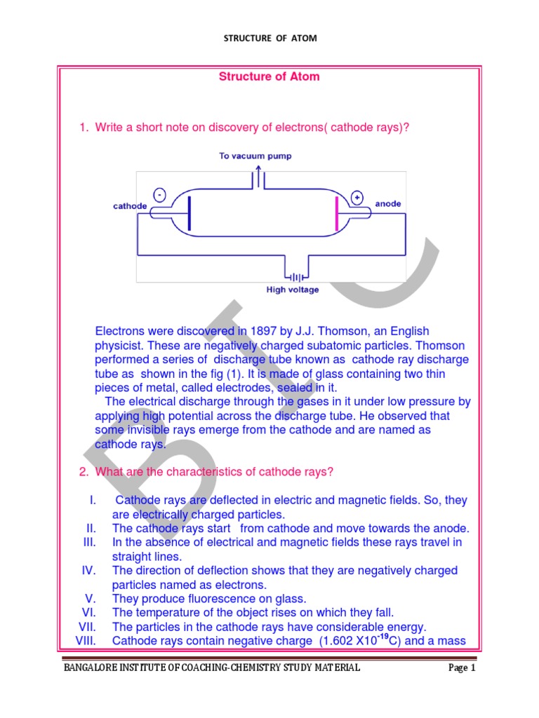 Structure of Atom. | PDF | Photoelectric Effect | Atomic Orbital