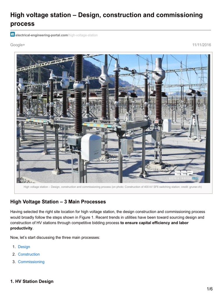 High Voltage Power Station Design PDF | PDF