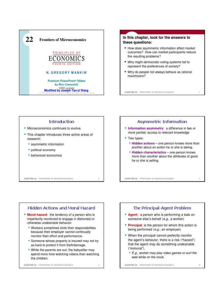 Principles 08F Lecture14 | PDF | Adverse Selection | Microeconomics