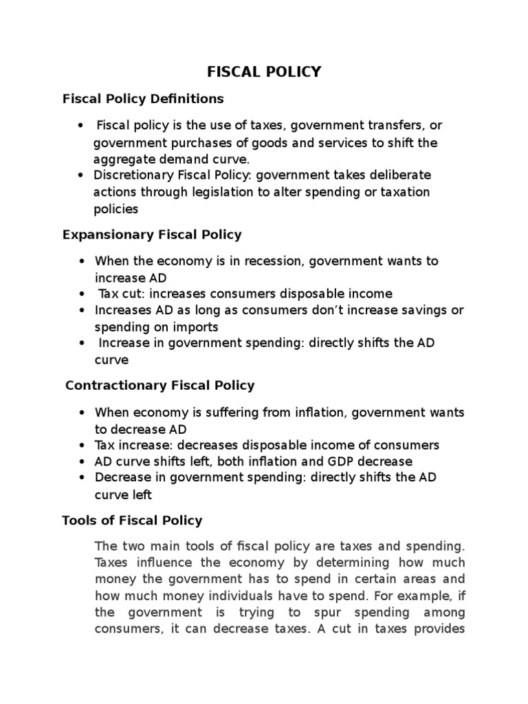 Fiscal Policy | PDF | Government Spending | Fiscal Policy