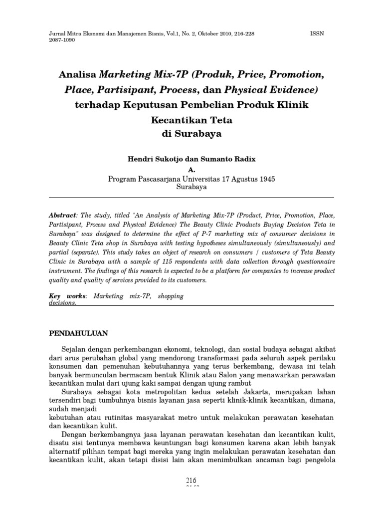 Analisis 7P pada Klinik Kecantikan Teta | PDF