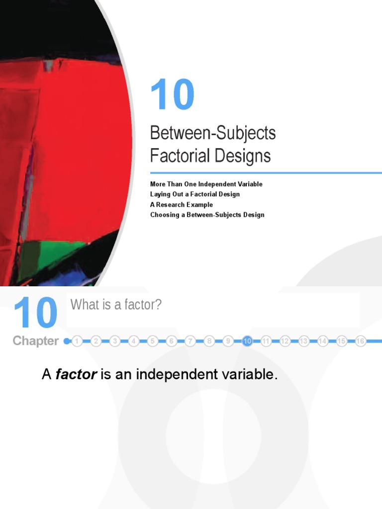 More Than One Independent Variable Laying Out A Factorial Design A ...