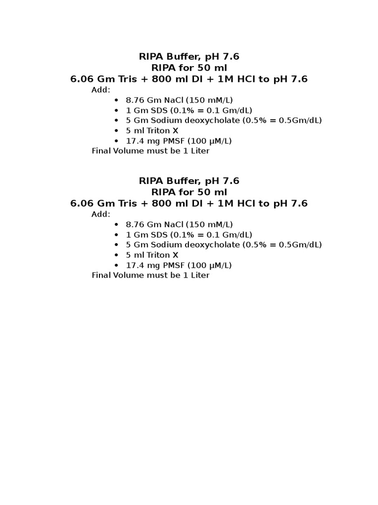 RIPA Buffer | PDF