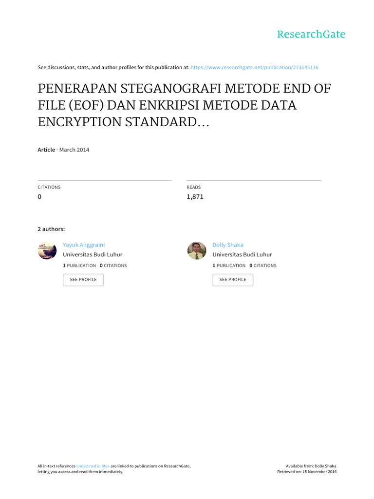 Steganografi END OF FILE (EOF) | PDF