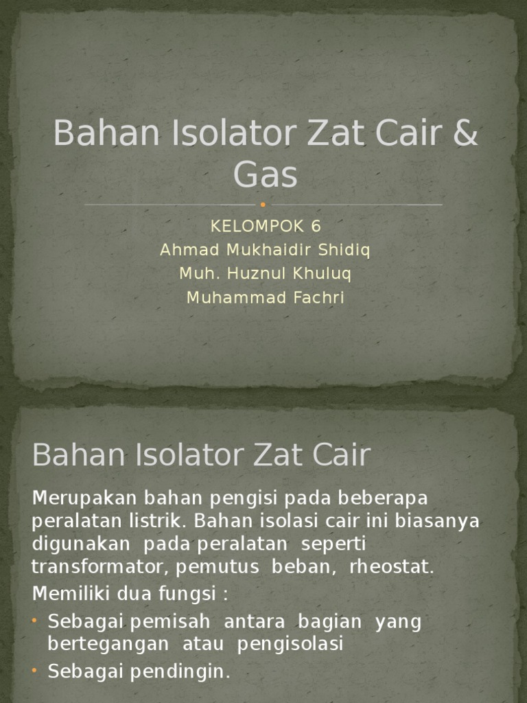 Bahan Isolator Zat Cair dan Gas | PDF | Teknologi & Rekayasa
