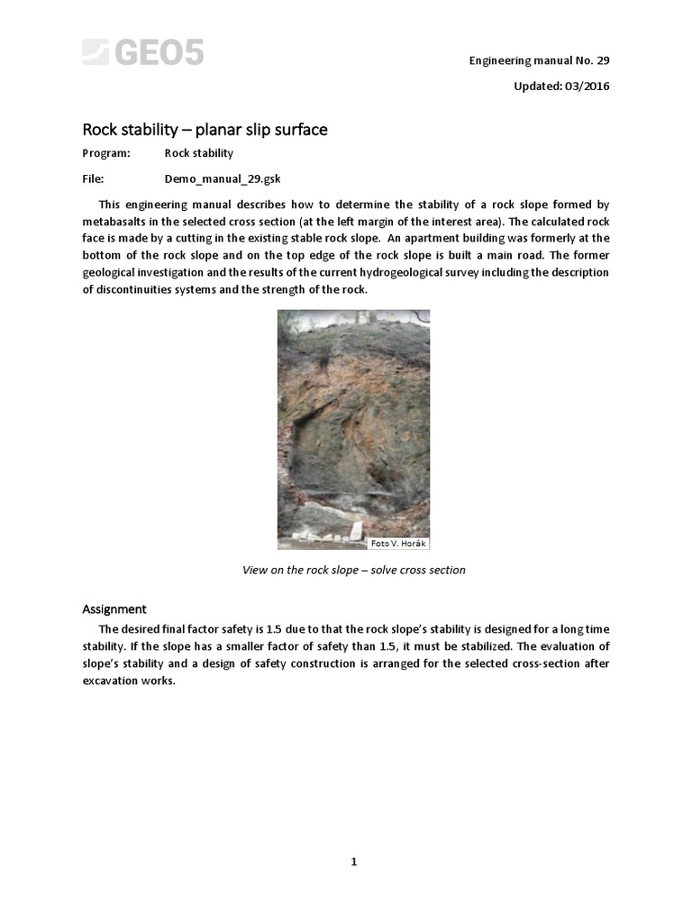 Geo5 Rock Stability | PDF | Physics | Continuum Mechanics