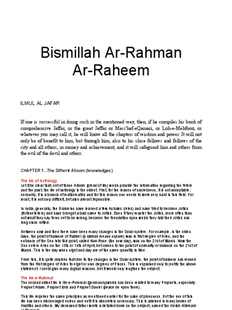 Ilm-ul-Jaffer: A Guide to Knowledge | PDF | Planets In Astrology ...