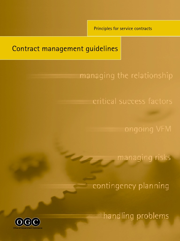 Contract Management Guidelines: Principles For Service Contracts | PDF