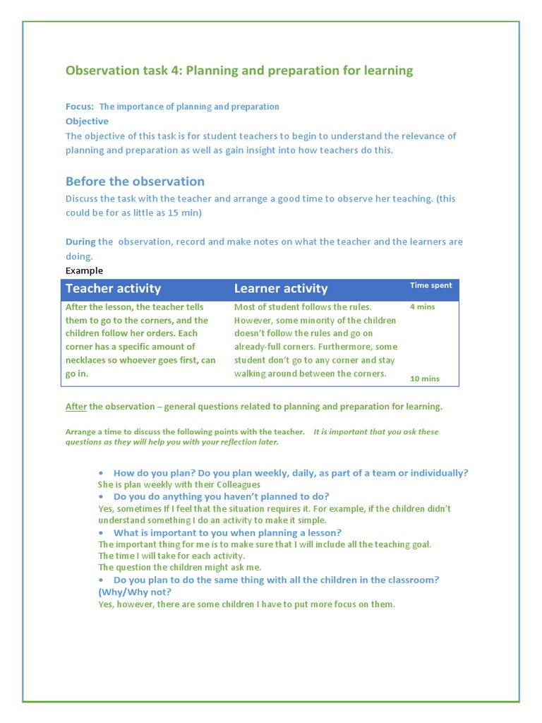 Observation Task 4 | PDF