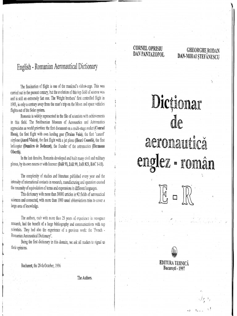 Dictionar de Aviatie E-R | PDF