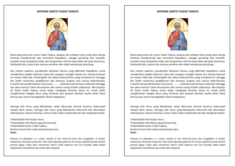 Novena Santo Yudas Tadeus | PDF