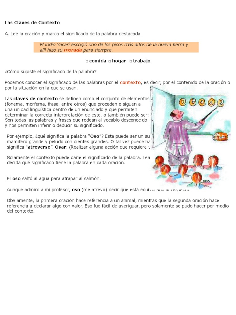 Claves de Contexto para Comprender Palabras | PDF
