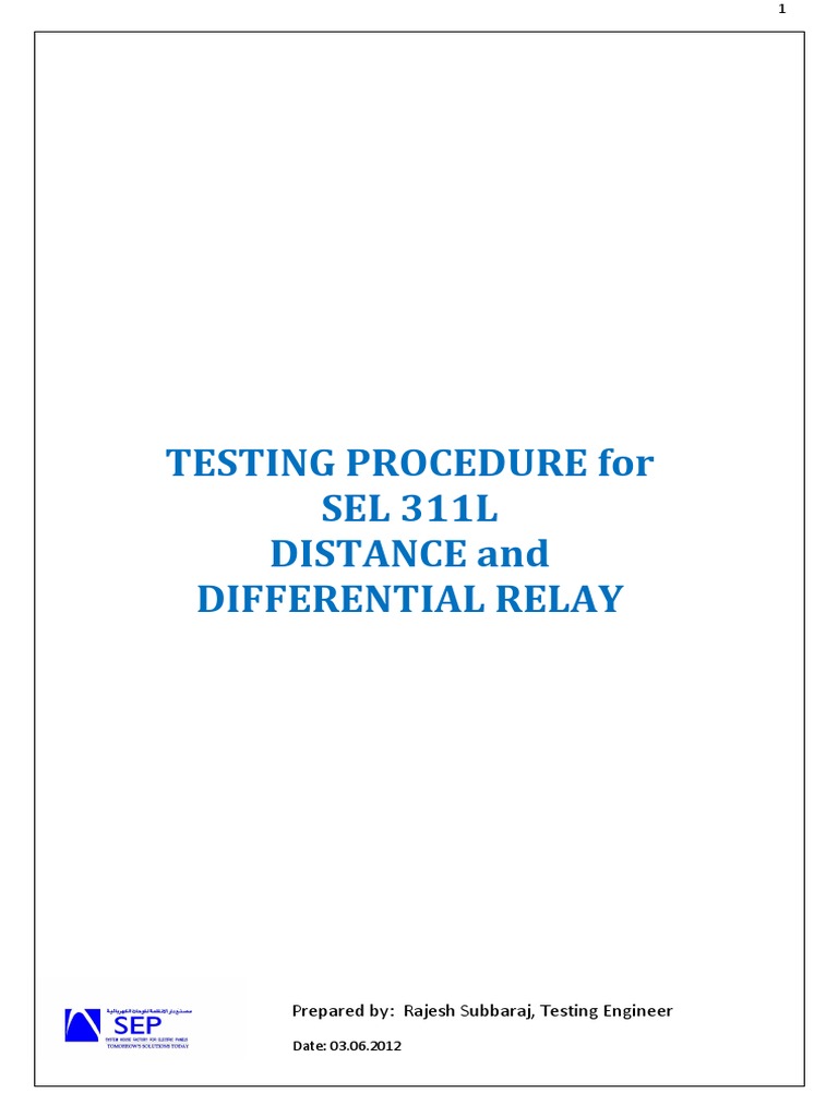 311l Testing Procedure | PDF | Relay | Electricity