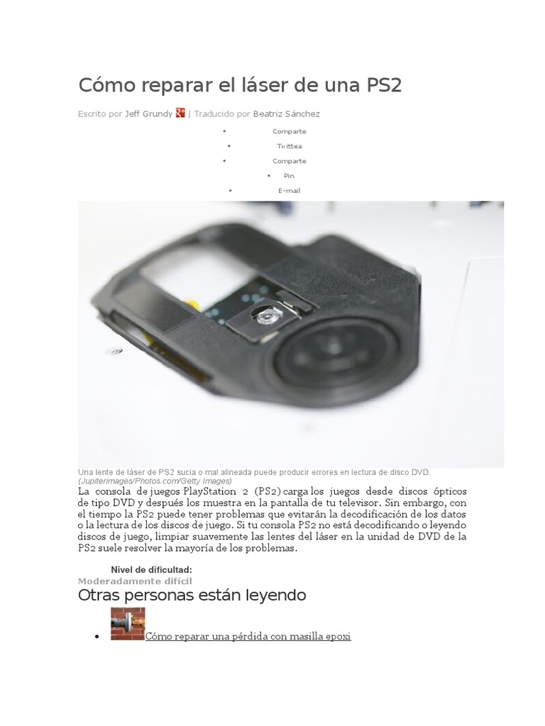 Cómo limpiar y reparar láser PS2 | PDF | Láser | Hardware