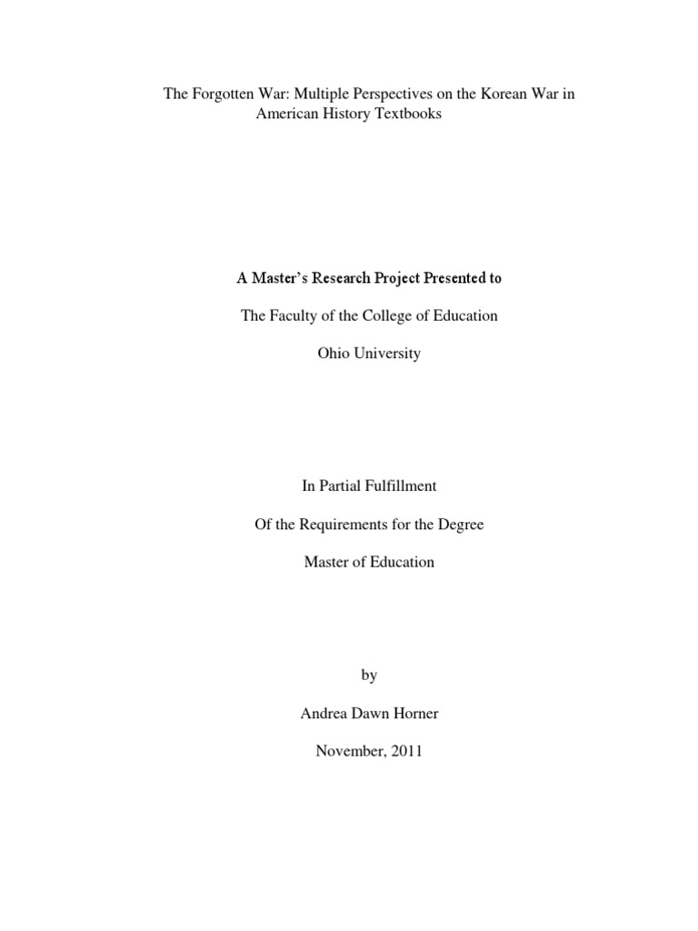 The Forgotten War Multiple Perspectives On The Korean War in American ...