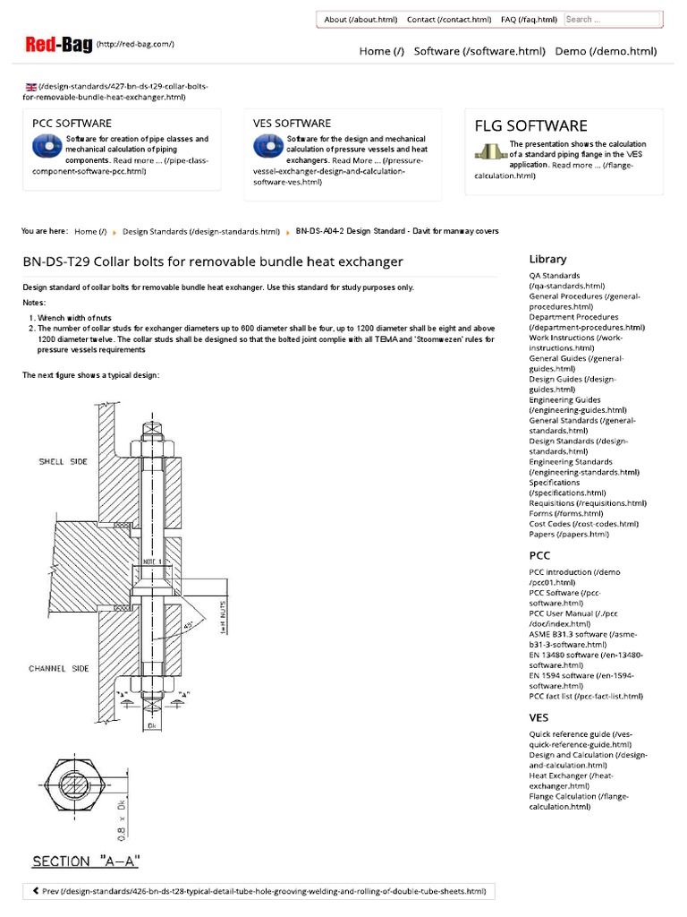 Design Standard for Collar Bolts | PDF | Chemical Engineering ...