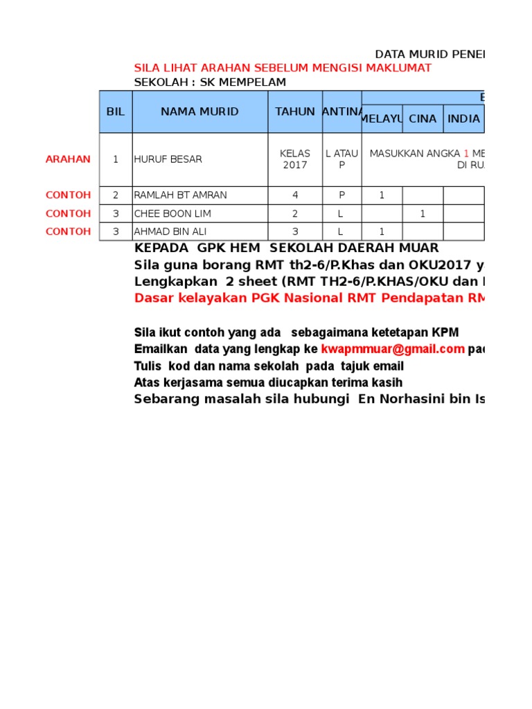 Borang Permohonan RMT | PDF