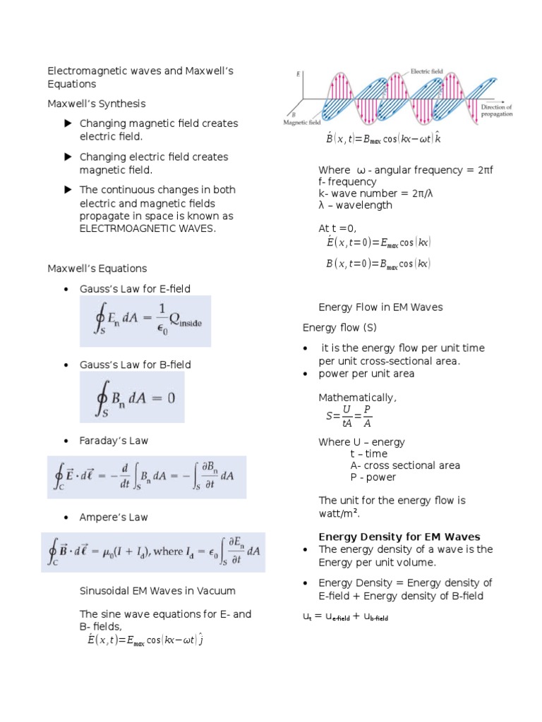 Electromagnetic Waves and Maxwell | PDF | Waves | Wavelength