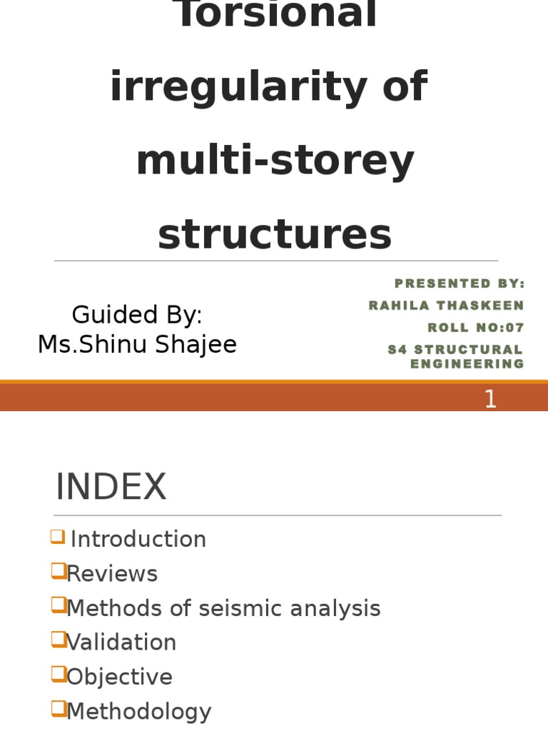 Torsional Irregularity of Multi-Storey Structures Presentation | Download Free PDF | Engineering ...