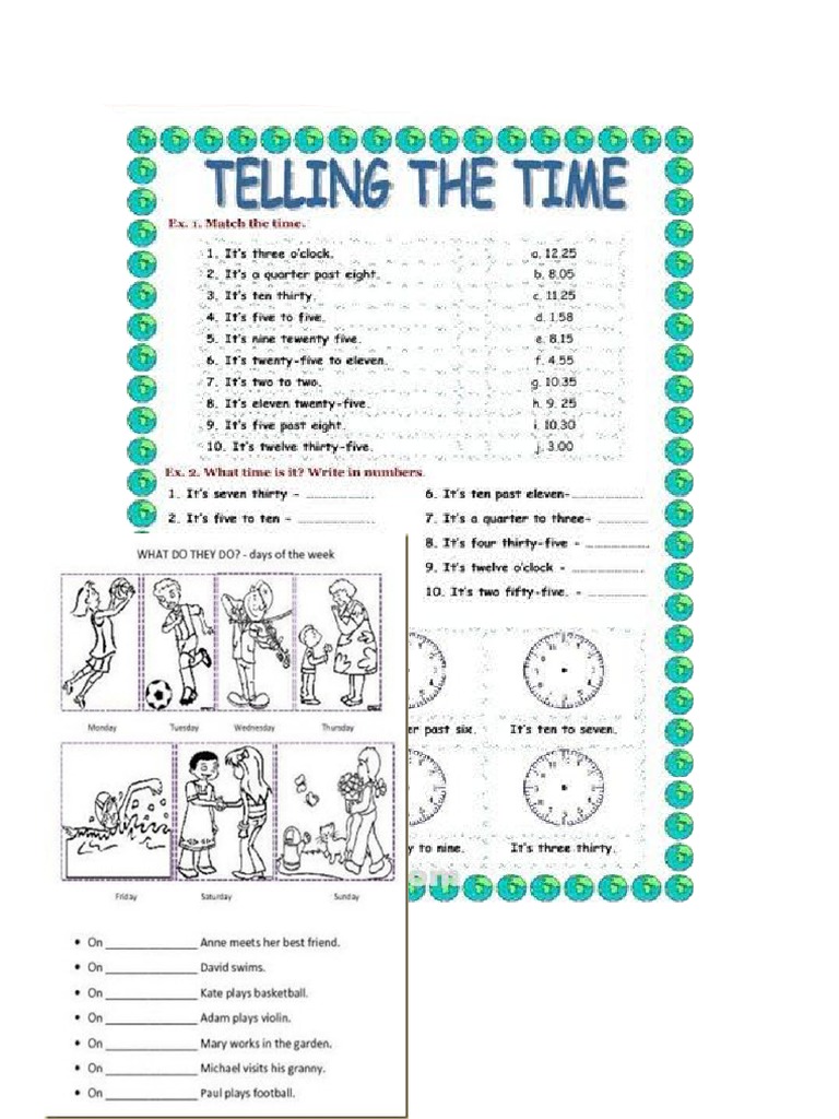 Ficha Telling The Time | PDF