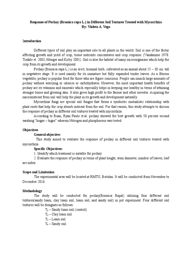 Pechay | PDF | Soil | Nutrients