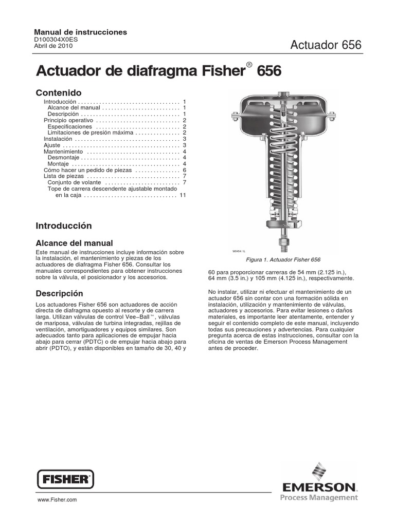 Manual del Actuador Fisher 656 | PDF | Solenoide | Tornillo